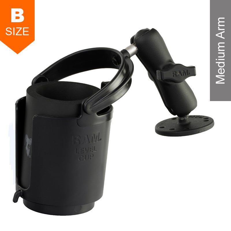 RAM Surface Mount Level Cup Drink Holder Kit - PROMOUNT